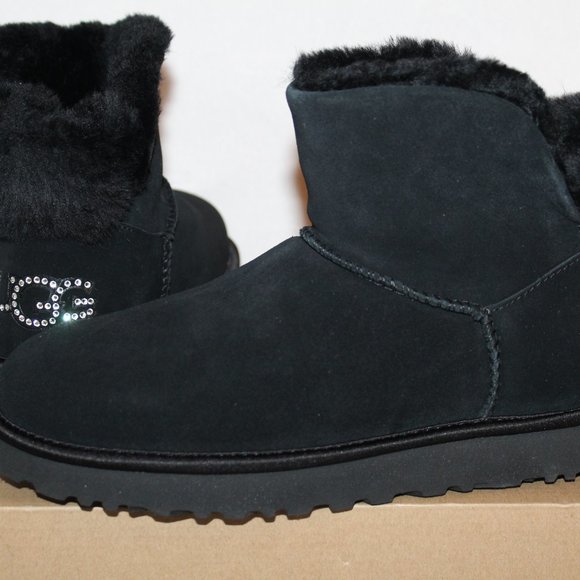 UGG | Shoes | Ugg Mini Bling Swarovski Crystal Suede Boots | Poshmark
